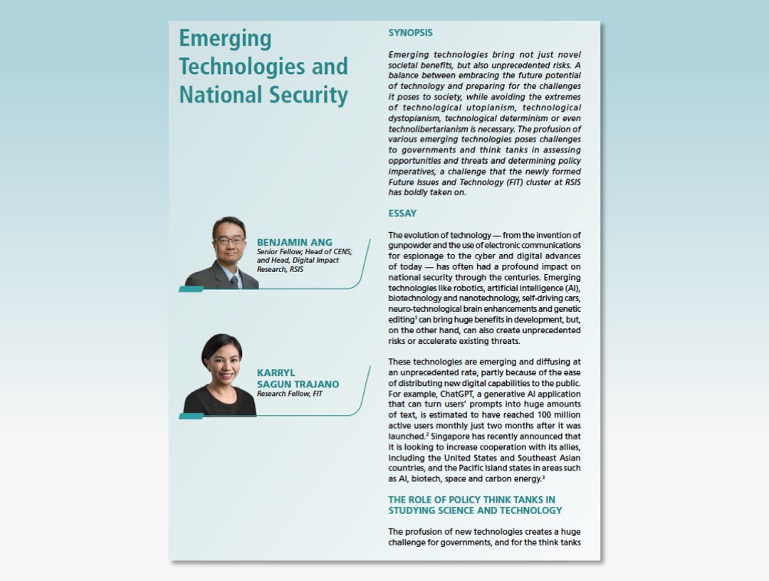 Emerging Technologies and National Security – Review of 2023 - RSIS