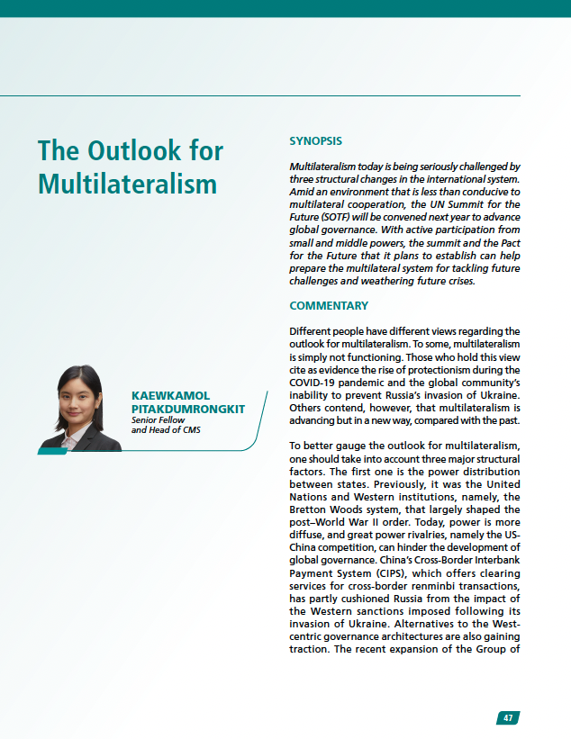 The Outlook for Multilateralism – Review of 2023 - RSIS